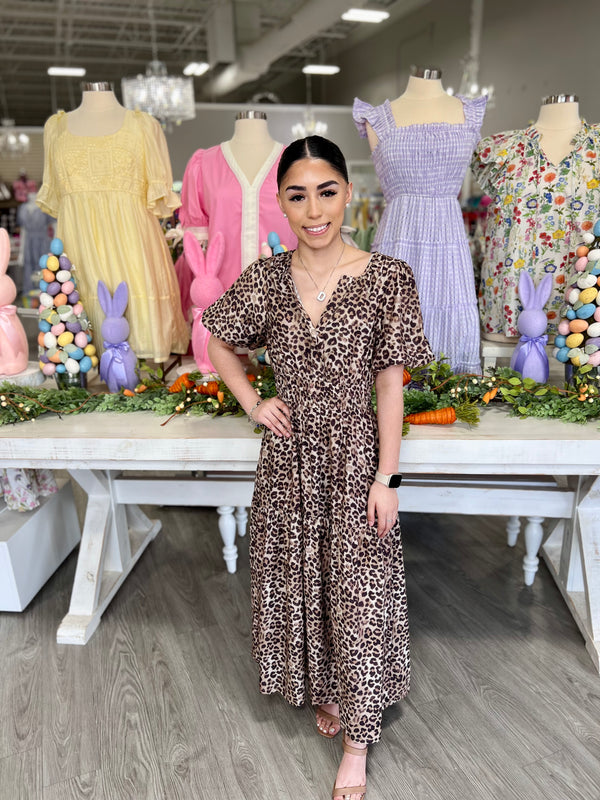 CLARA LEOPARD MIDI DRESS - Shop Southern Melon Boutique