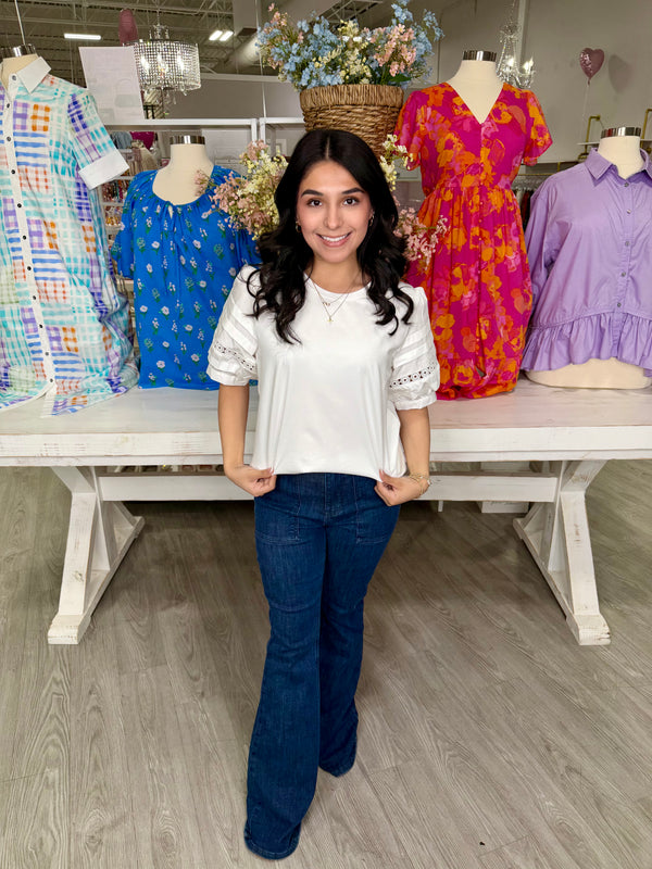 RACHEL WHITE TOP - Shop Southern Melon Boutique