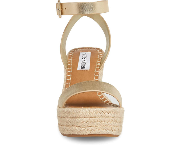STEVE MADDEN UPSTAGE GOLD LEATHER WEDGES - Southern Melon Boutique