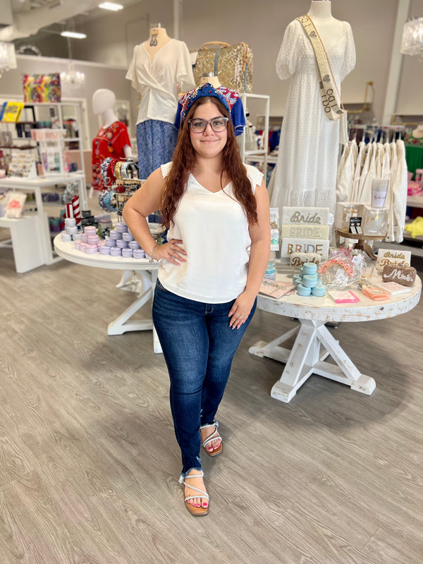 ISABEL WHITE TOP - Shop Southern Melon Boutique