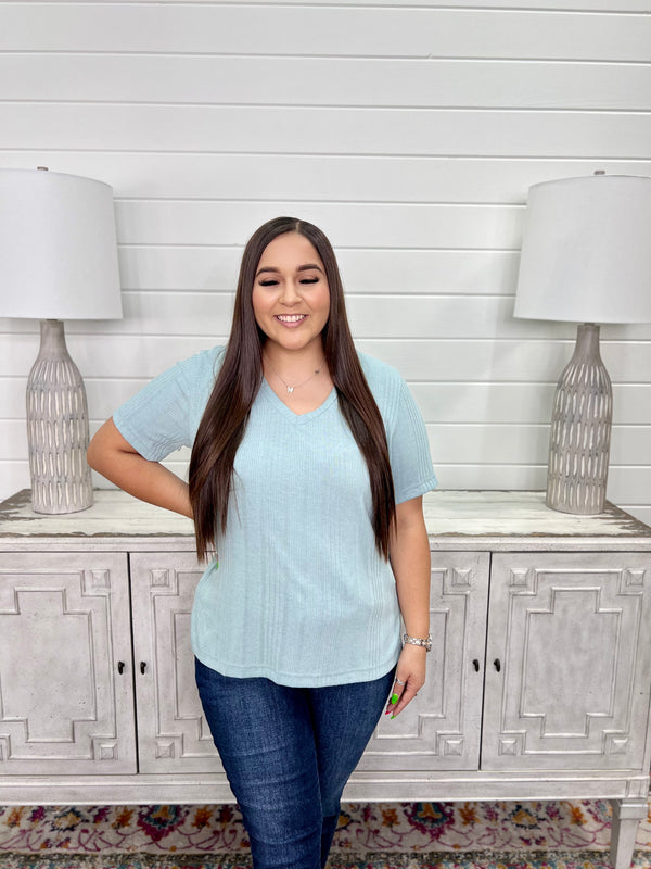 IRMA BLUE TOP - Shop Southern Melon Boutique