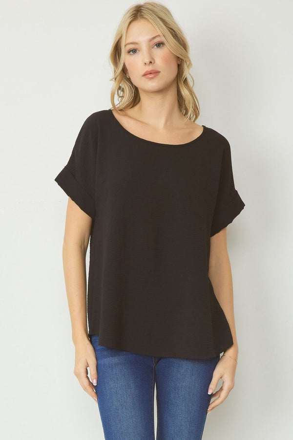 BLACK BASIC TOP - Shop Southern Melon Boutique