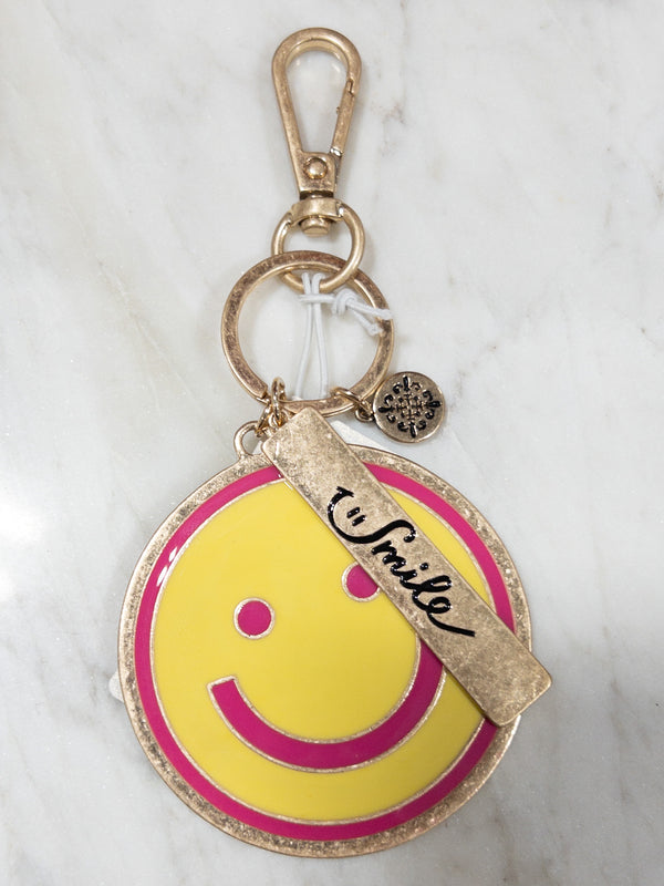 JANE MARIE SMILE FACE KEYCHAIN - Shop Southern Melon Boutique