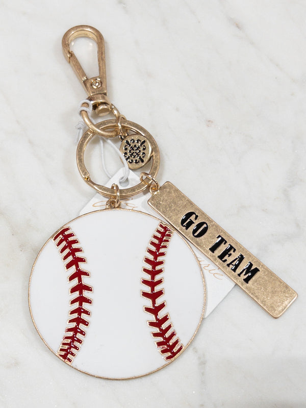 JANE MARIE KEYCHAIN BASEBALL - Shop Southern Melon Boutique