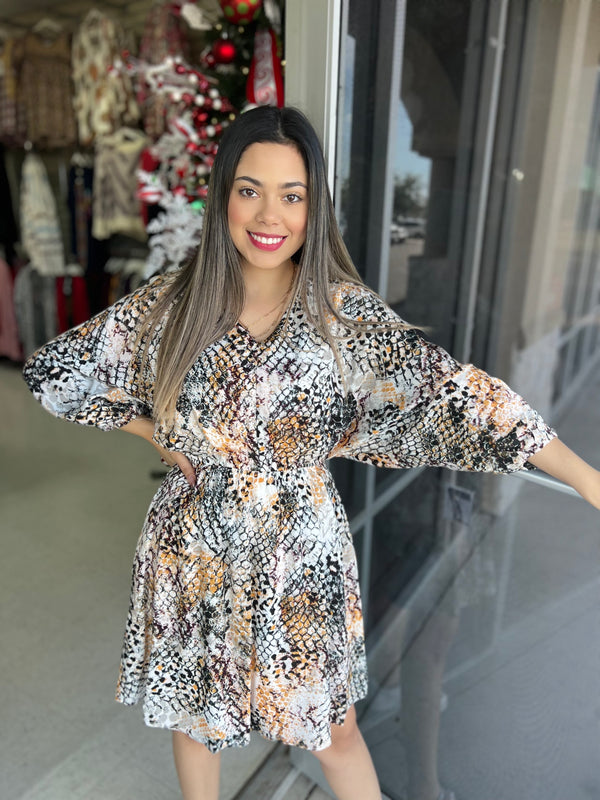 LORETTA PYTHON DRESS - Shop Southern Melon Boutique