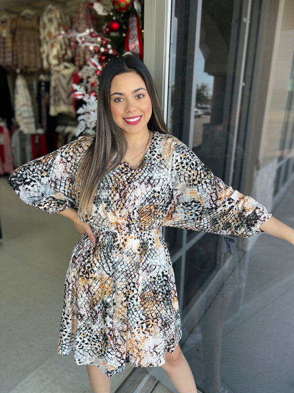 LORETTA PYTHON DRESS - Shop Southern Melon Boutique